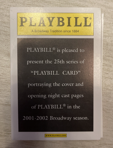 Rare PLAYBILL CARDS 25th Series 2001-2002 Broadway Season | eBay
