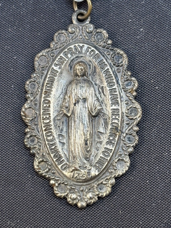 Vintage Sodality Mother Mary Medal Pin ~ Silver Plated ~ 1.5” | eBay