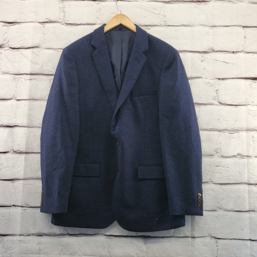J CREW THOMPSON Jacket Mens 42R Blazer 2 Button Lined Blue Wool Blend ...