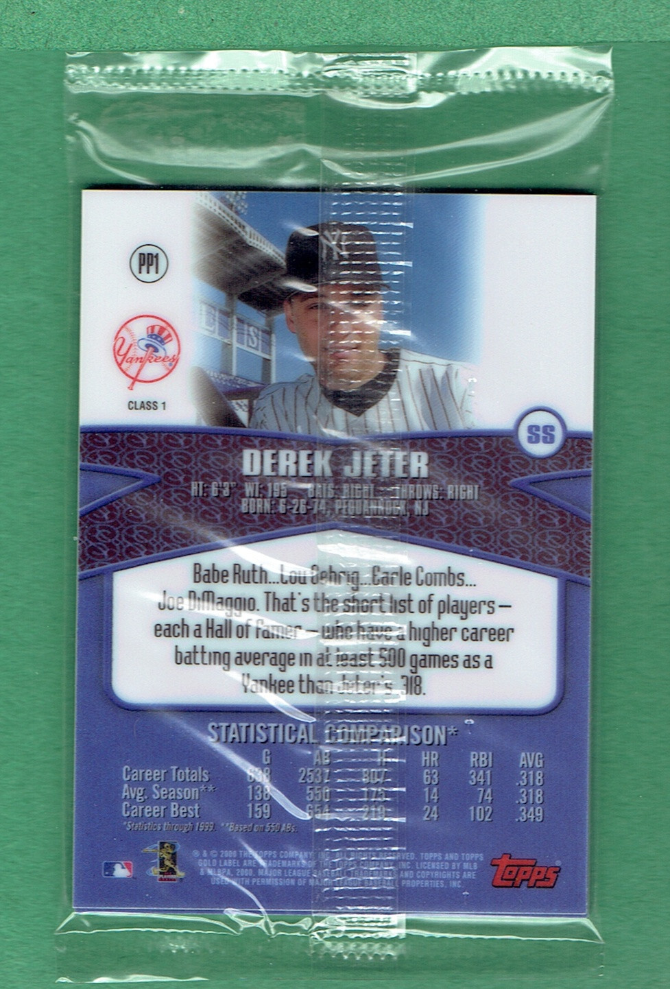 2000 DEREK JETER Topps Gold Label PreProduction Sealed Pack of 3 Set ...