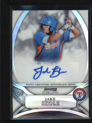 JAKE SKOLE 2010 BOWMAN STERLING PROSPECT REFRACTOR AUTO ROOKIE #167/199 ...