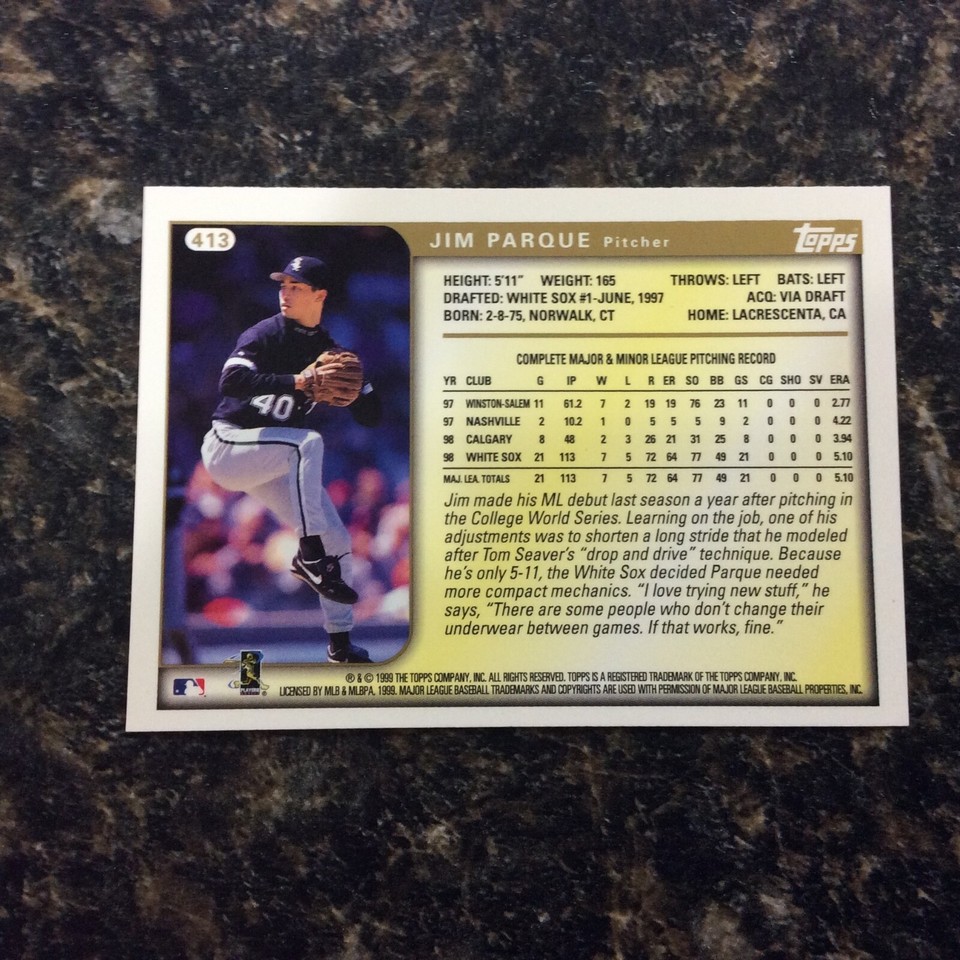 1999 Topps #413 Jim Parque Chicago White Sox | eBay