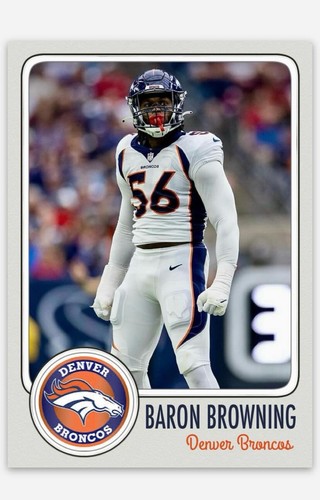 Baron Browning Denver Broncos ACEO Football Card!! | eBay