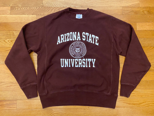 VTG Crest Champion Reverse Weave Arizona State ASU Sweatshirt Red Size ...