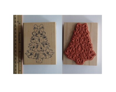 Red Rubber Stamp Sets: Christmas Tree Stamps - Recollection Brand | eBay