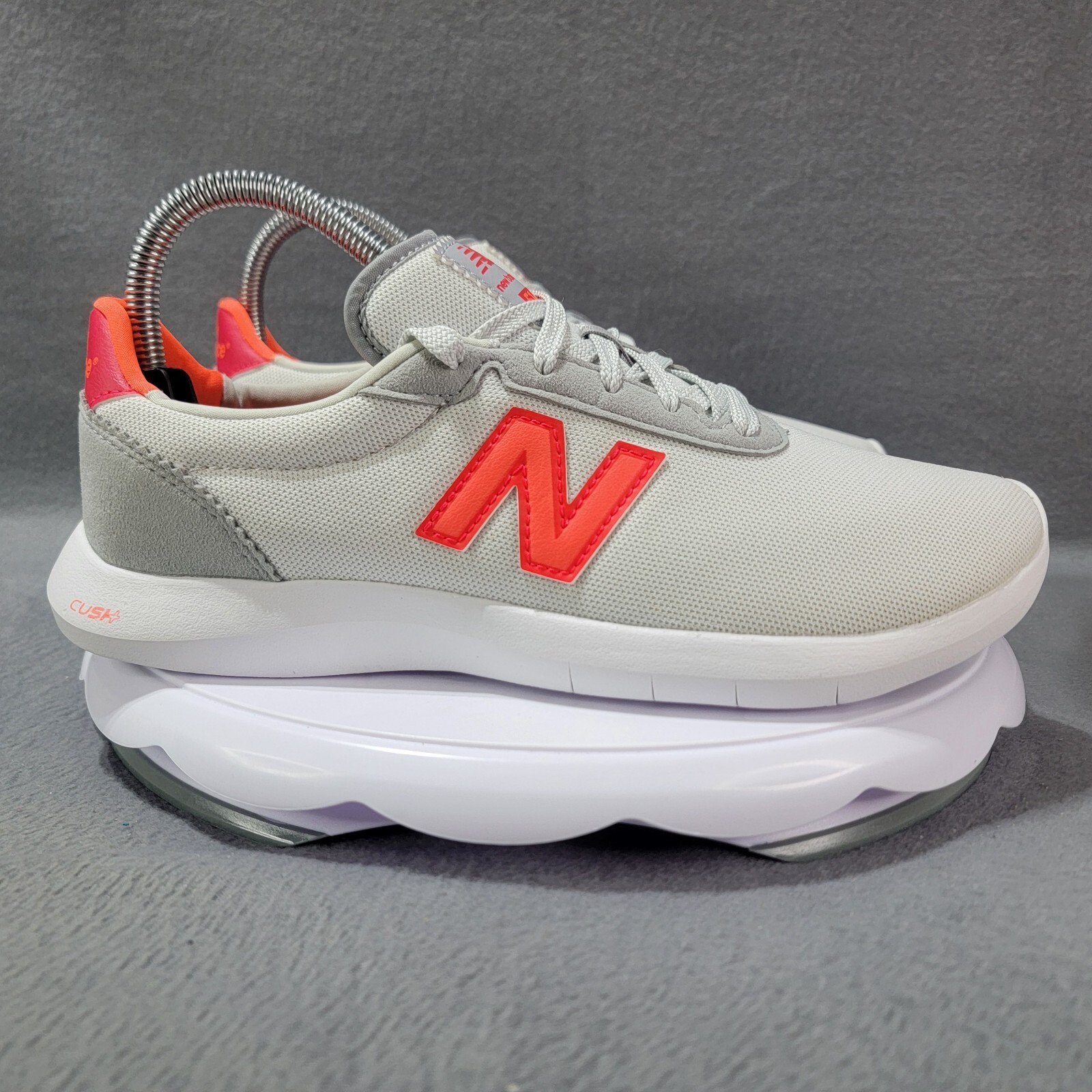 Size 8.5 - Womens New Balance 514 Silver/Coral Red Cush+ Sneakers Shoes ...