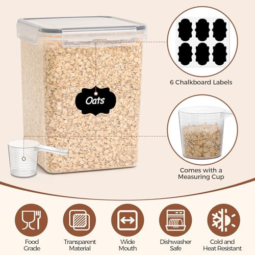 Flour Sugar Storage Containers Set of 3 (5.2L/166oz) (2.5L/78oz*2 ...