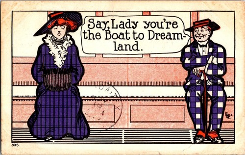 Vintage Comic Postcard Say Lady You're the Boat to Dreamland | eBay