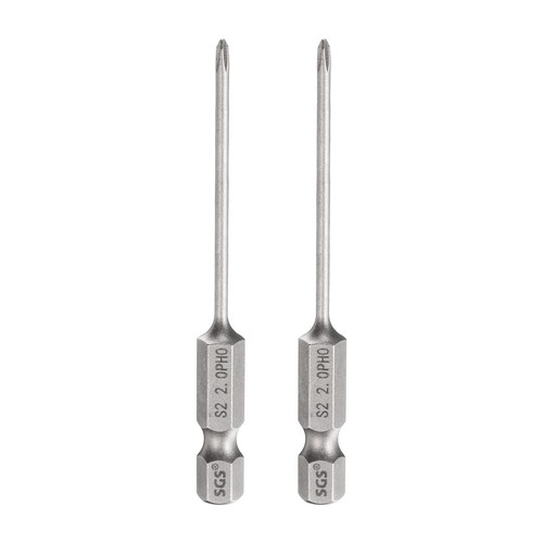 2pcs PH0 Phillips Screwdriver Bit 1/4" Hex Shank 2.6" Long 0.08" Rod ...