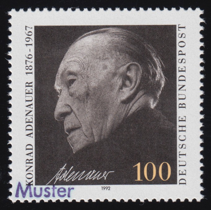 1601 Bundeskanzler Konrad Adenauer, Muster-Aufdruck | eBay