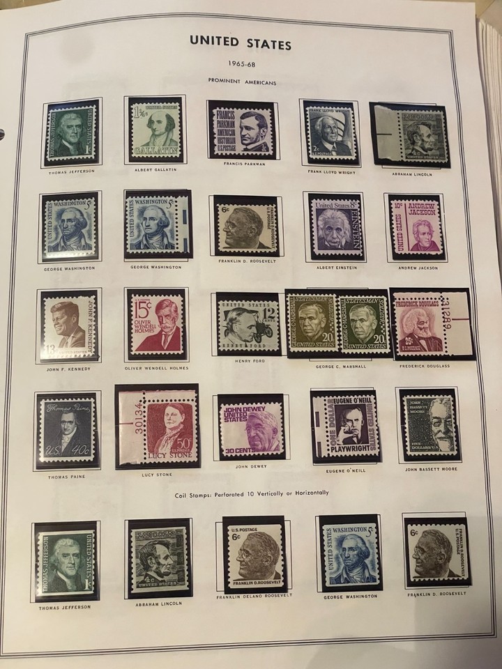 US Liberty Stamp Album with 1,079 mint US stamps in mounts (1956-1981 ...