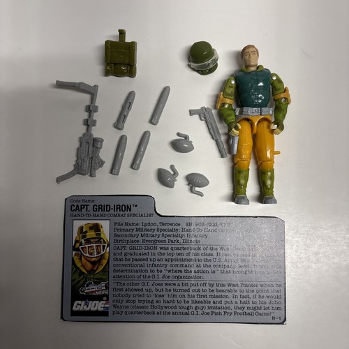 GI Joe 1990 Capt Grid-Iron 100% Complete Vintage Hasbro Action Figure ...