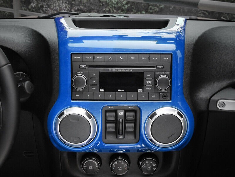 For Jeep Wrangler JK 11-2017 Ocean Blue Center Console CD Switch Panel ...