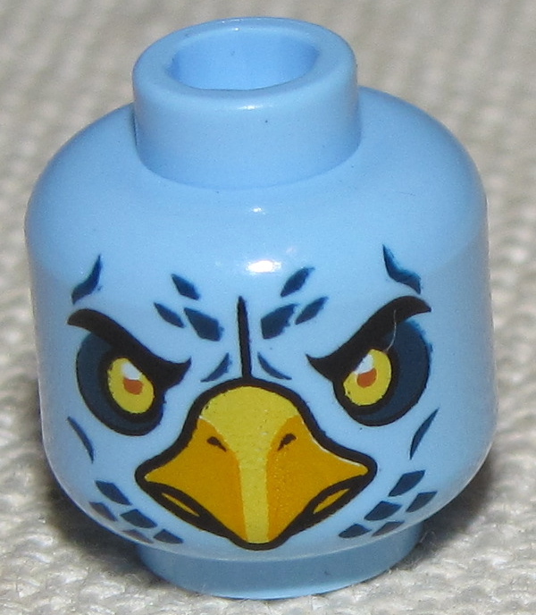 LEGO NEW BLUE CHIMA BIRD MINIFIGURE HEAD DUAL SIDED MALE WITH RED EYE ...