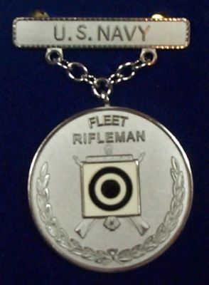 US Navy Rifle EIC Excellence In Competition Badge Medal, Silver, Fleet ...