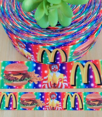 7/8 & 1.5" (1 YD) McDonald's Ribbon Big Mac Ronald McDonald Golden Arch ...