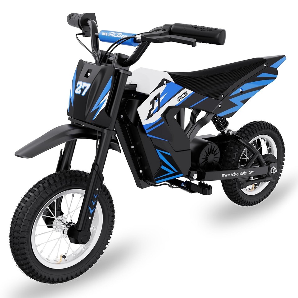 RCB R9X 12" Wheel Kids Electric Motorcycle 300W 36V 15.5mph Off-Road E ...