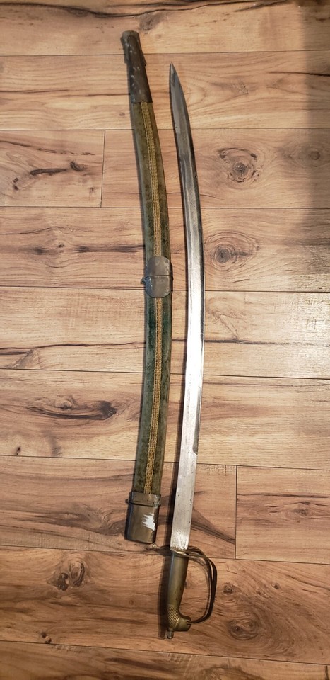 Vintage Middle Eastern Made In India Curved Sword Scabbard w/Brass ...