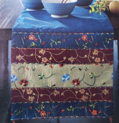 Pier 1 imports Embroidered Pansy Table Runner 14"x72" for 60" Table ...