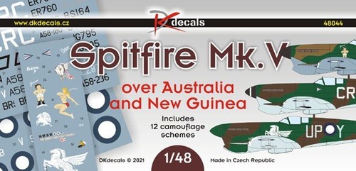 1/48 DK Decals 48044; Supermarine Spitfire Mk.V over Australia and New ...