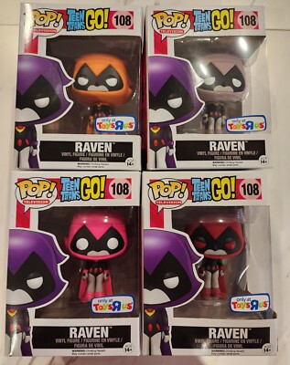 Funko Pops Teen Titans GO! Raven Orange, Pink, Red Etc Toys R US ...