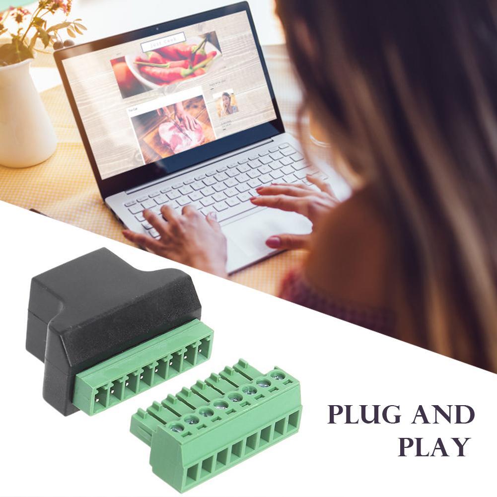 RJ45 Female to Screw Terminal 8 Pin Connector Ethernet Cable Extender ...