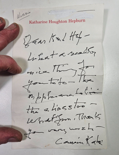 Vintage Signed Katherine Hepburn Hand Written Letter | eBay