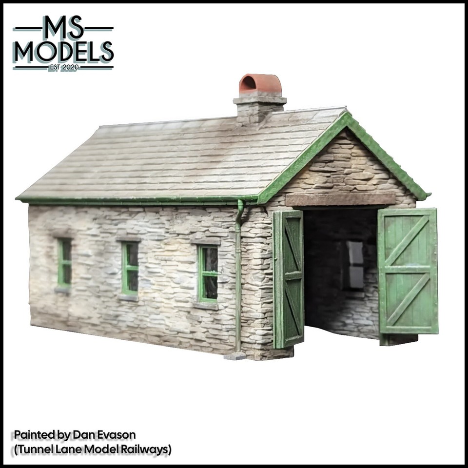Narrow Gauge Slate Built Engine Shed for 009 OO9/O16.5 Model Railway ...