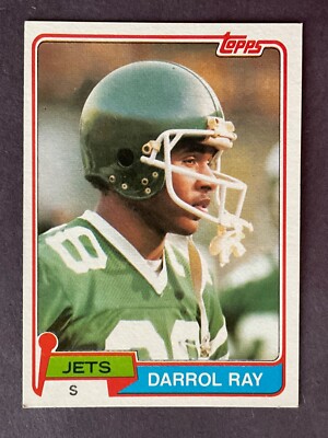 Darrol Ray 1981 Topps Rookie Football Card #78 New York Jets Safety RC ...