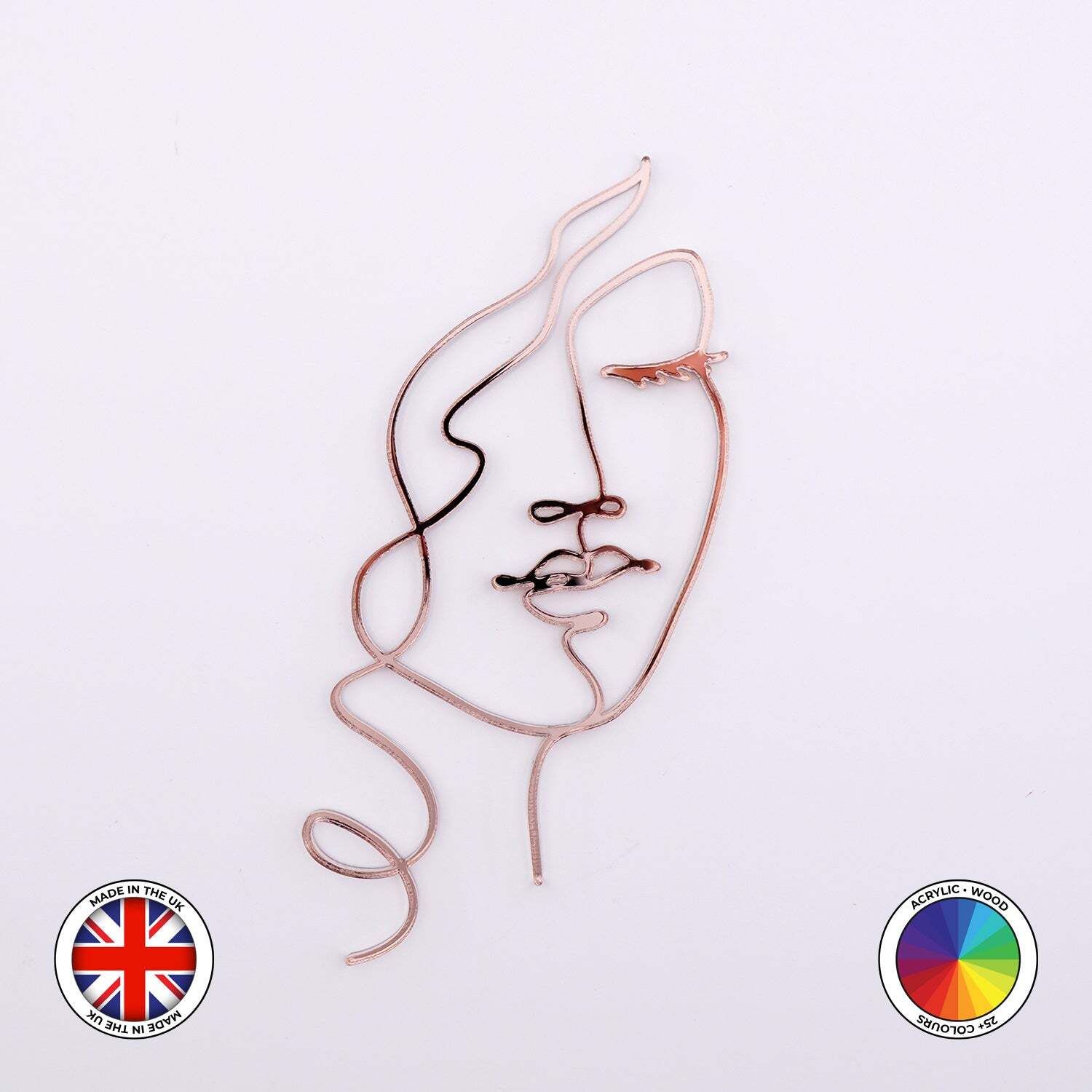 One line face Cake Charm 5in Topper WOOD ACRYLIC PLASTIC 30+ colours ...