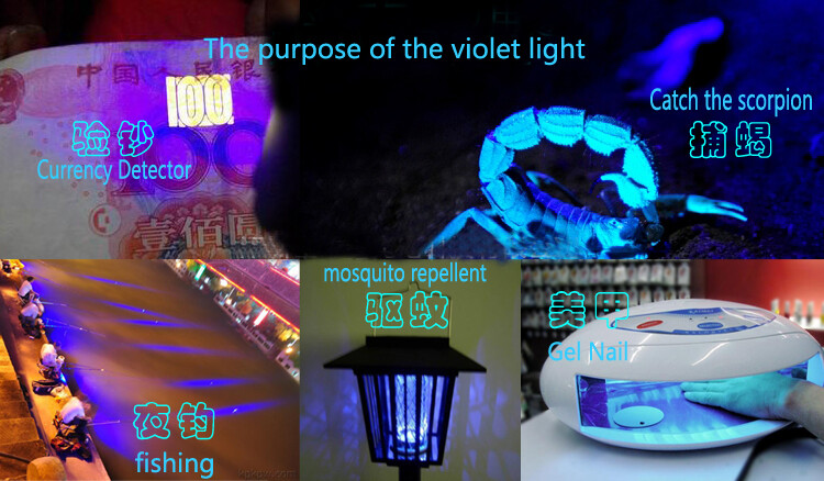 100W Violet UV Purple 365nm-425nm 45mil Ultraviolet High Power LED ...