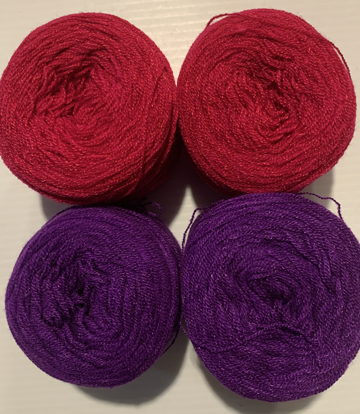 Lace yarn Crystal Colors: 20&23. Acrylic/Rayon 900 yards each. 4 Balls ...