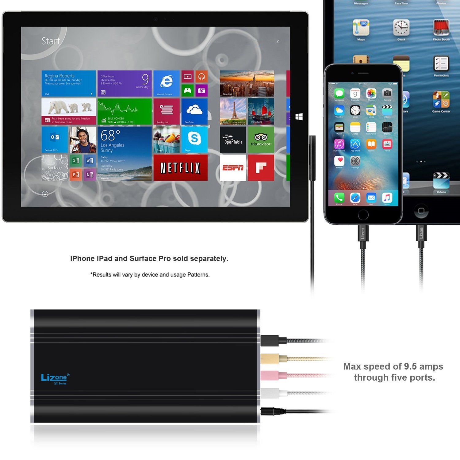 Lizone Surface Pro Laptop Go Book 2 Portable Charger External Battery ...