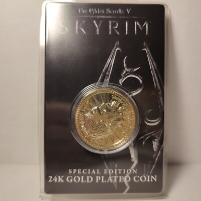 Skyrim The Elder Scrolls 24k Gold Plated Septim Coin Replica Official ...