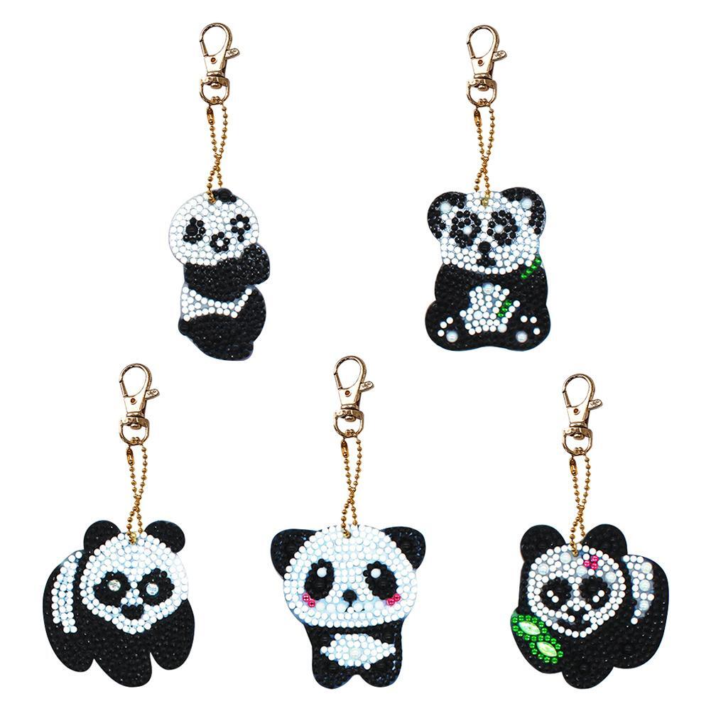 5pcs Panda Keychain DIY Diamond Painting Special Shape Full Drill Bag ...