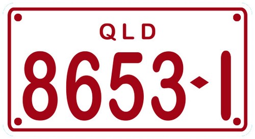 CUSTOM MOTORBIKE NUMBER PLATE DECAL QLD 186MM BY 100 MM GLOSS LAMINATED ...