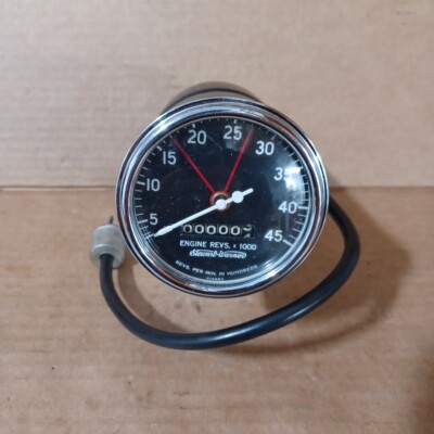 VINTAGE STEWART WARNER 4500 RPM CURVED GLASS TACHOMETER NOS 760F Marine ...