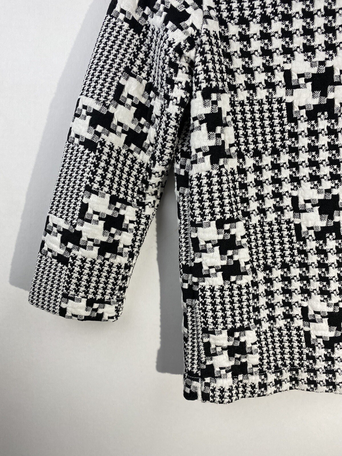 H&M Black And White Houndstooth Pattern Jacket blaz… - Gem