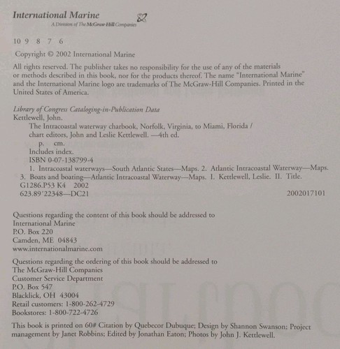 Intracoastal Waterway Chartbook Norfolk, Virginia to Miami, Florida 4th ...