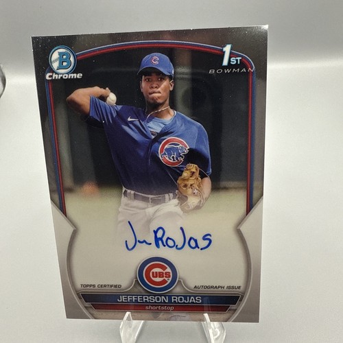 Jefferson Rojas 2023 Bowman 1st Base Chrome Prospect Auto Chicago Cubs ...
