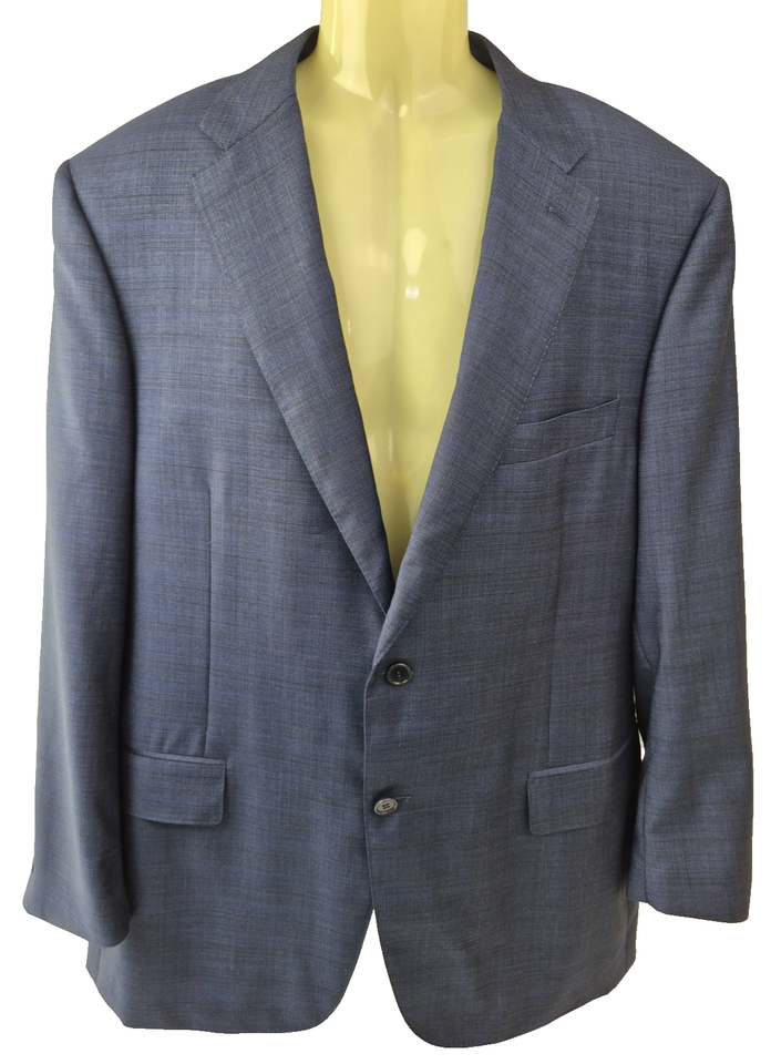 Canali Men's Navy Blue Siena Denim Effect Wool Suit Size 56 R EU/ 46 US ...