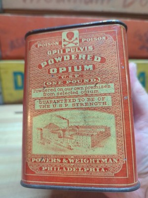 Rare Antique Powers & Weightman Opii Pulvis Powdered Opium Tin, Poison ...