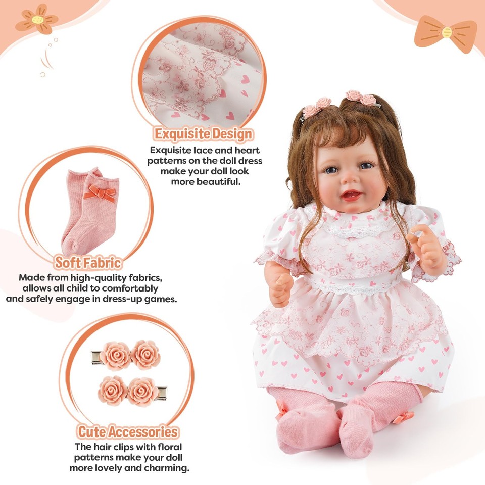 5 Pcs Reborn Baby Doll Clothes Accessories Set for 17-22 Inch Dolls ...