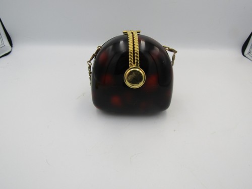 Vintage Lucite Tortoise Shell Box Purse with Gold Chain & Clasp – Retro ...