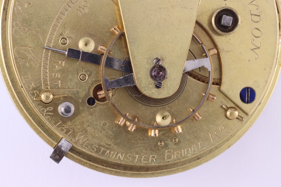 Antique mens silver pocket watch movement by John Myers.W'minster ...