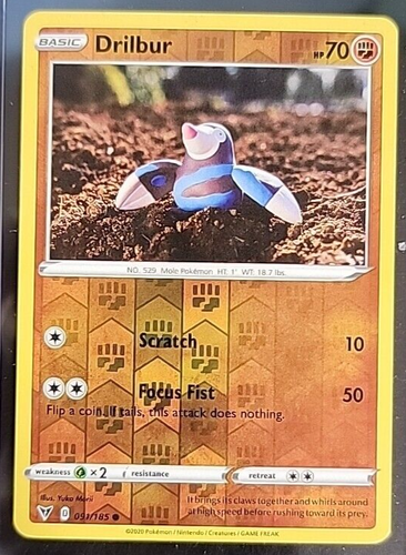 Pokémon TCG Drilbur Vivid Voltage 091/185 Reverse Holo Common | eBay