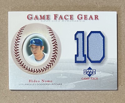 Hideo Nomo 2003 Upper Deck GAME FACE GEAR 10 Used Worn Jersey Relic #GG ...