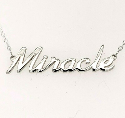 Miracle Name Plate Necklace Pendent Sterling Silver female Personalized ...