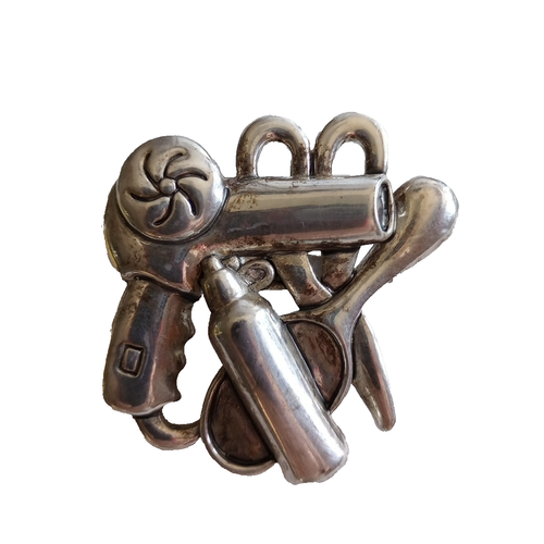 Vintage 1970's Marie Jennifer MJ signed Hair Stylist Pendant Brooch ...