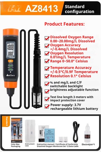 AZ86031 Multi-function Dissolved Oxygen Water Quality Ph Value Check ...